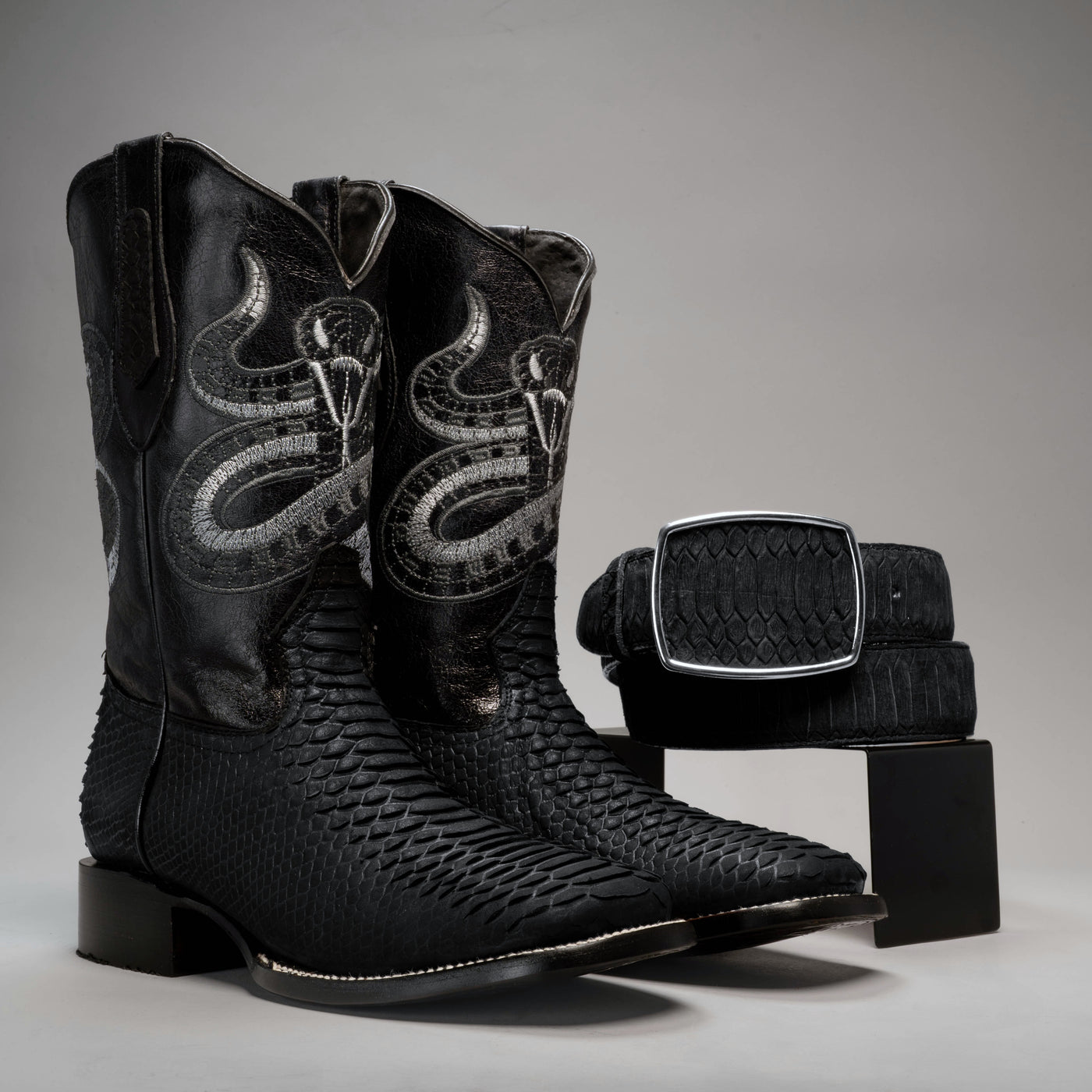 Men's VIPER Python Square Toe Cowboy Boots and Belt Combo – Joe Boots