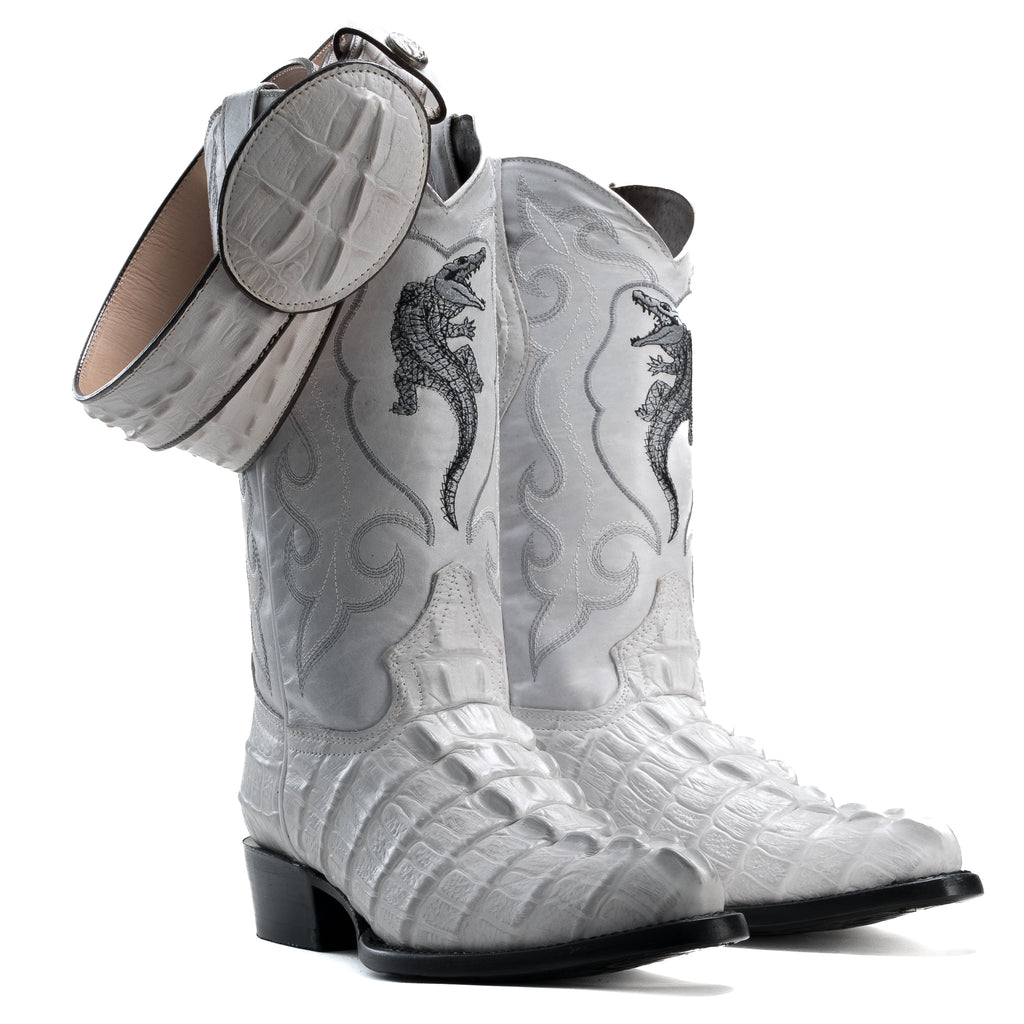 Men's Caiman J Toe Cowboy Boots and Belt Combo – Joe Boots