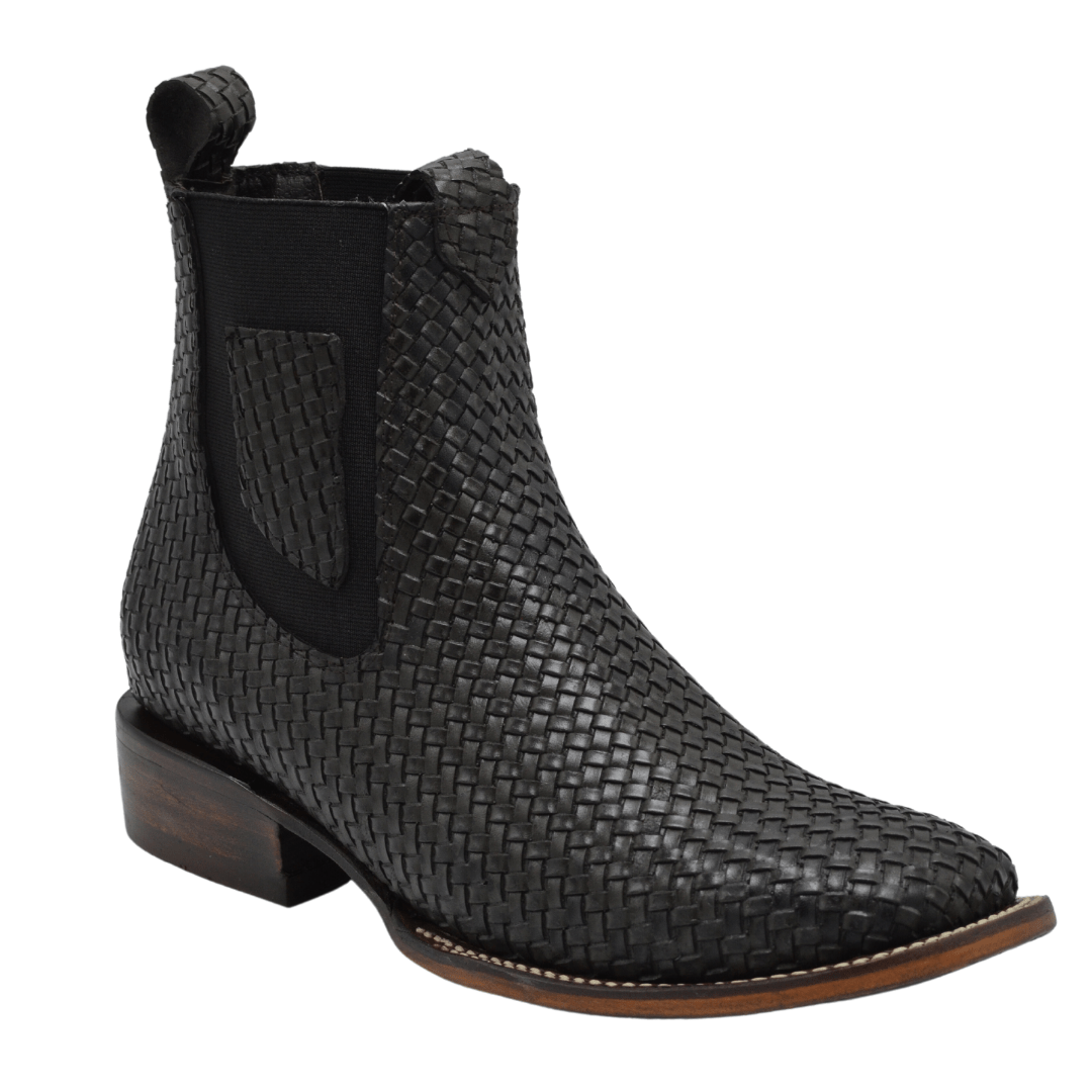 Joe boots 710 Chocolate Men’s Short Ankle Western Boots Square Toe Cow ...